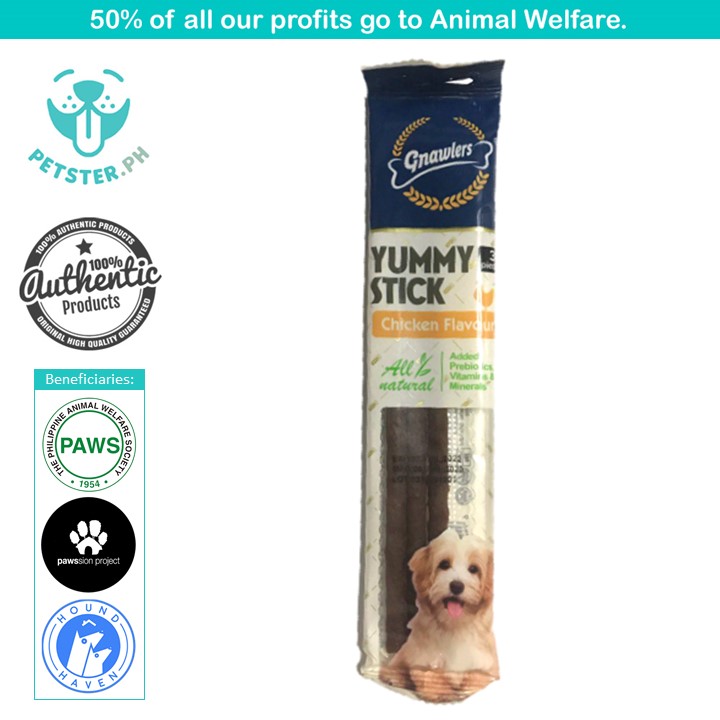Gnawlers Yummy Stick Chicken Flavor 3's 20g | Lazada PH