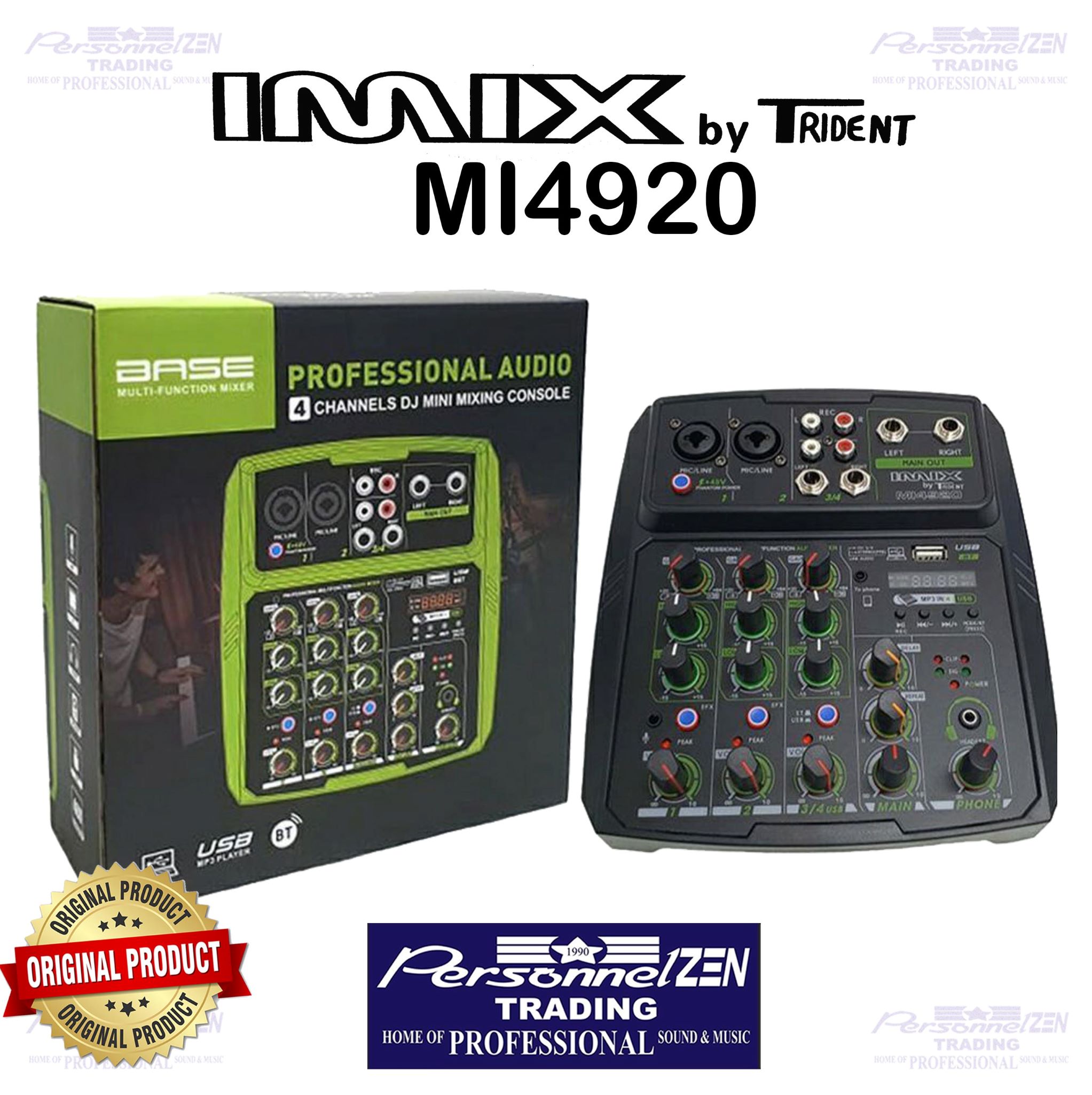 IMIX by Trident MI4920 4 CHANNEL DJ MINI MIXING CONSOLE WITH USB AUDIO ...