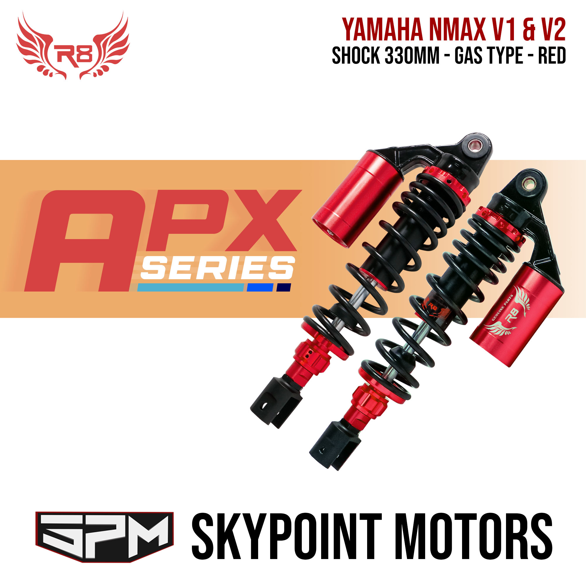 Nmax Rear Shock Gas Absorber 330MM 1set Aadjustable with Bolts (9856) | Lazada PH