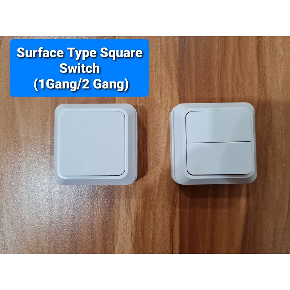 Kt Royu Surface Type Switch 1 Gang 2 Gang Square Switch Exposed Wall ...