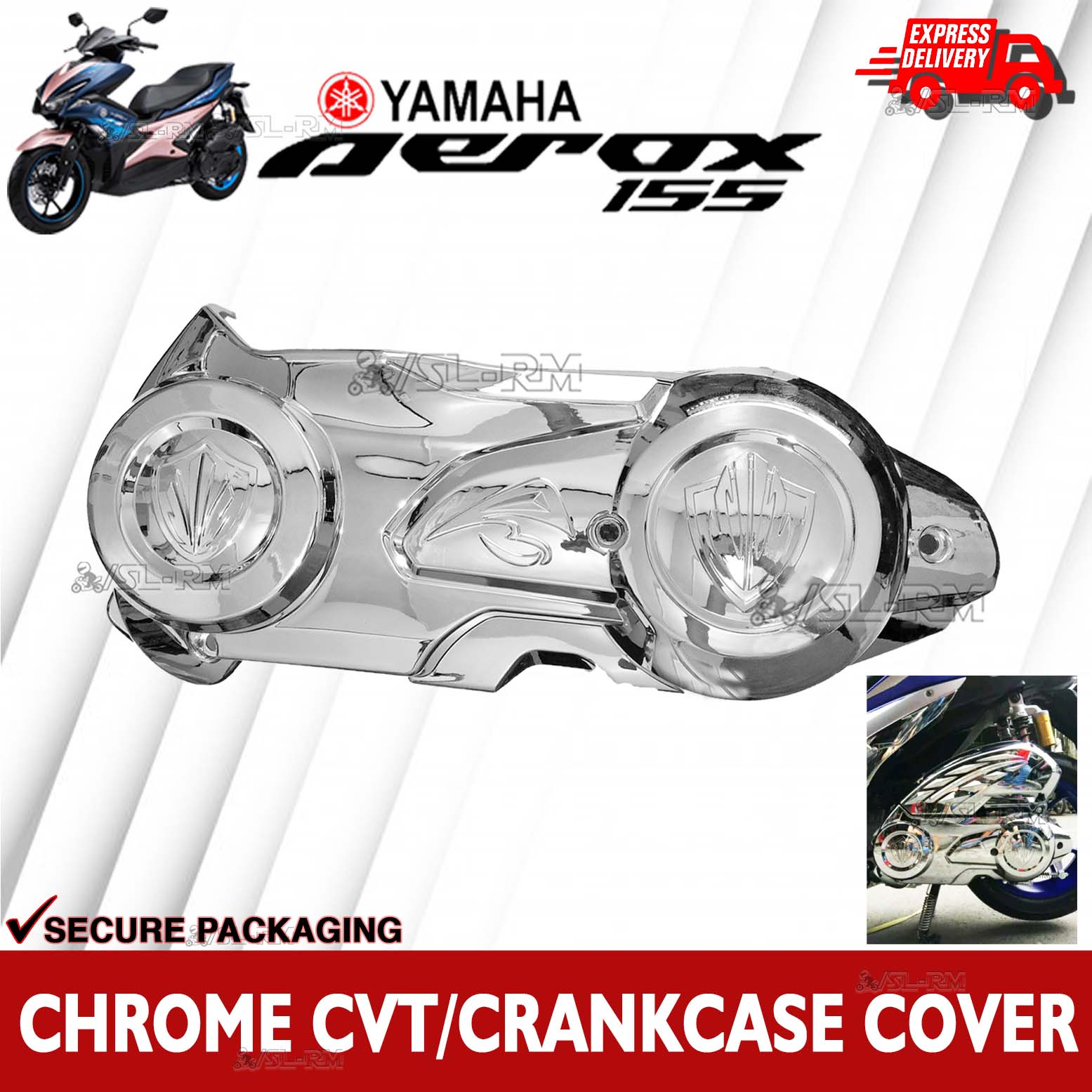 Yamaha Aerox 155 V1 CVT / Crankcase garnish Chrome | Lazada PH
