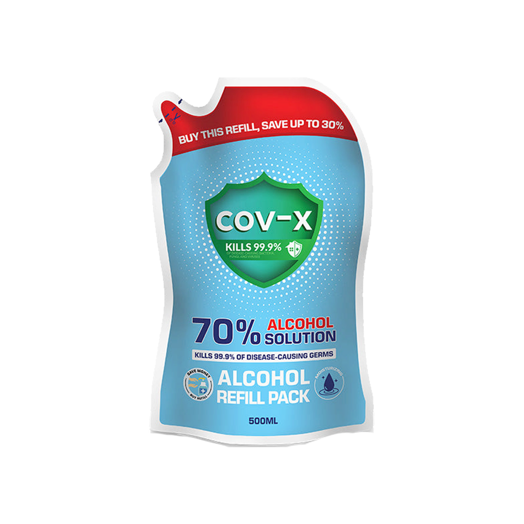 COV-X Alcohol Refill Pack 70% Ethyl Alcohol Solution Set of 16 packs ...