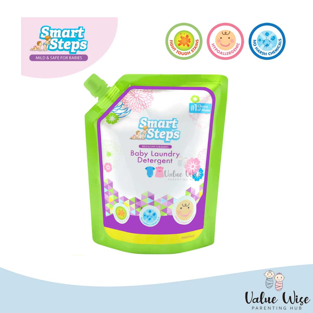 Value Wise Smart Steps Baby Laundry Liquid Detergent 900mL | Lazada PH