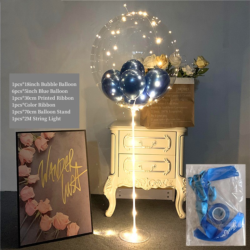 11pcs Bubble Balloons Set With LED Light Big Transparent Crystal Clear ...