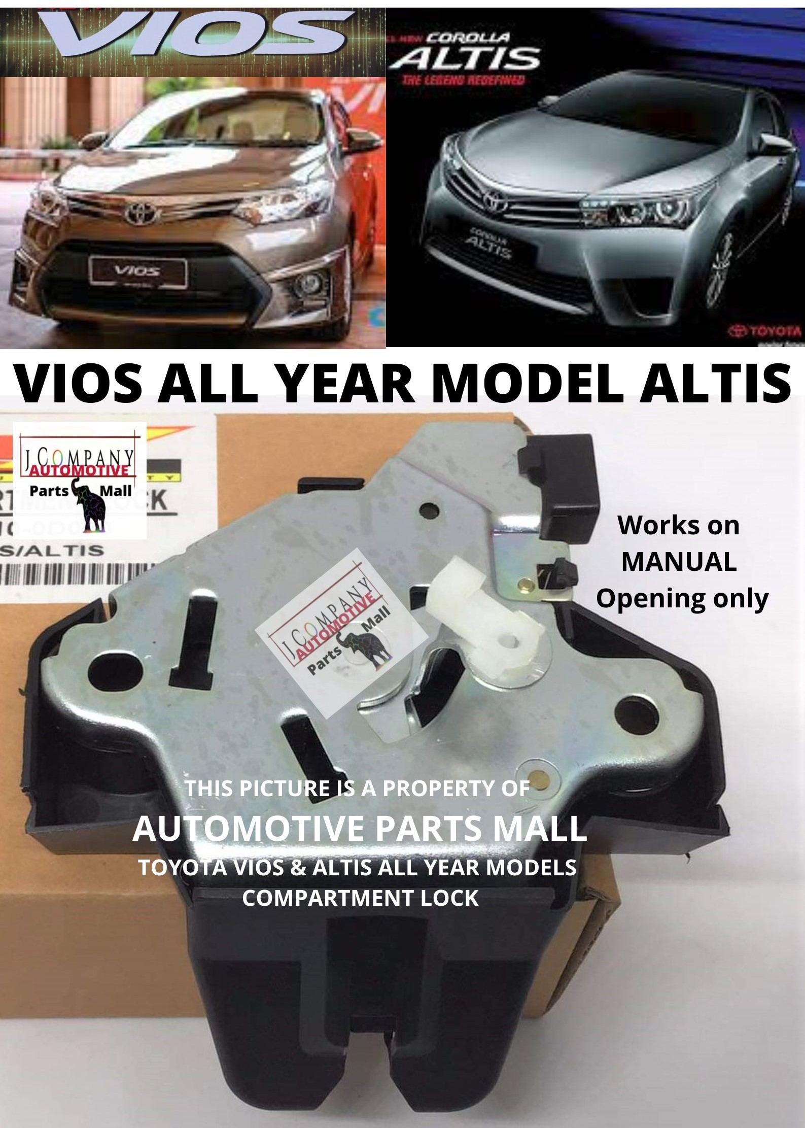 VIOS ALTIS Trunk Compartment Lock for All year model Toyota | Lazada PH