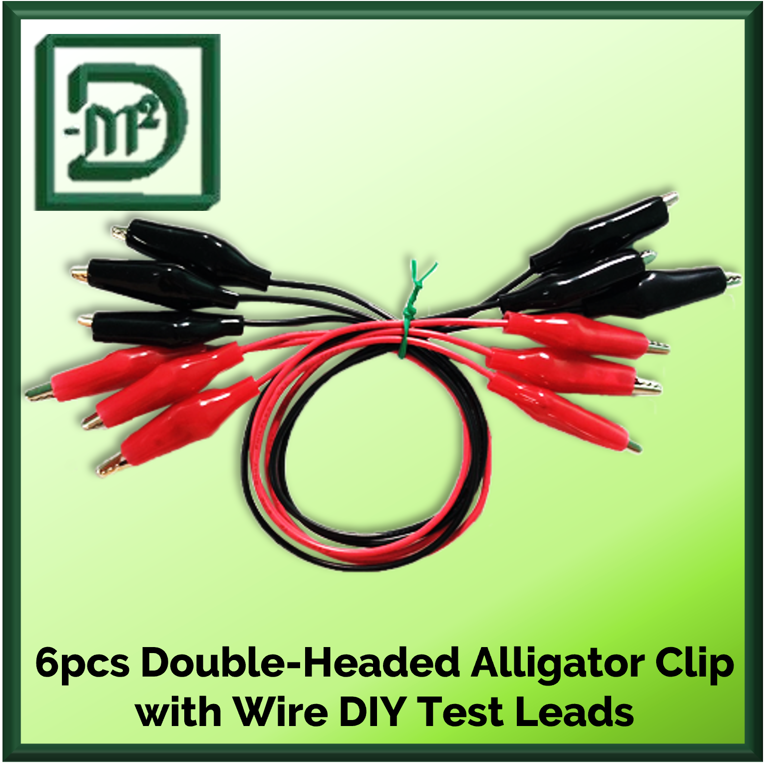 6pcs Double-Headed Alligator Clips with Wire DIY Test Leads (3 Black ...