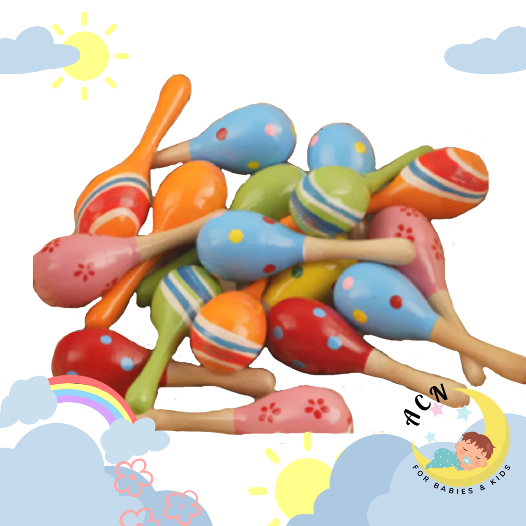 Baby Musical Instrument Sand hammer Educational Wooden Hand Bell Toy ...