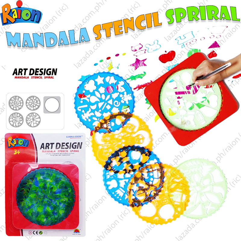 Art Design Mandala Stencil Set RIC (16760) Raion Art Supplies Drawing ...