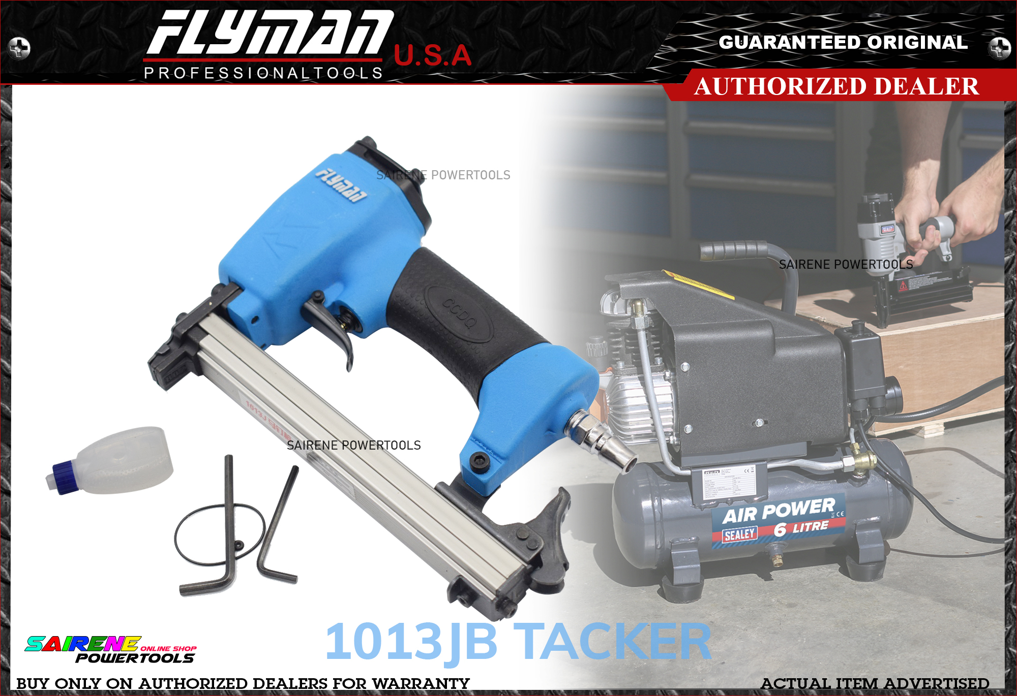 ORIGINAL FLYMAN USA PNEUMATIC Air Tacker 1013JB (STAPLER) | Lazada PH