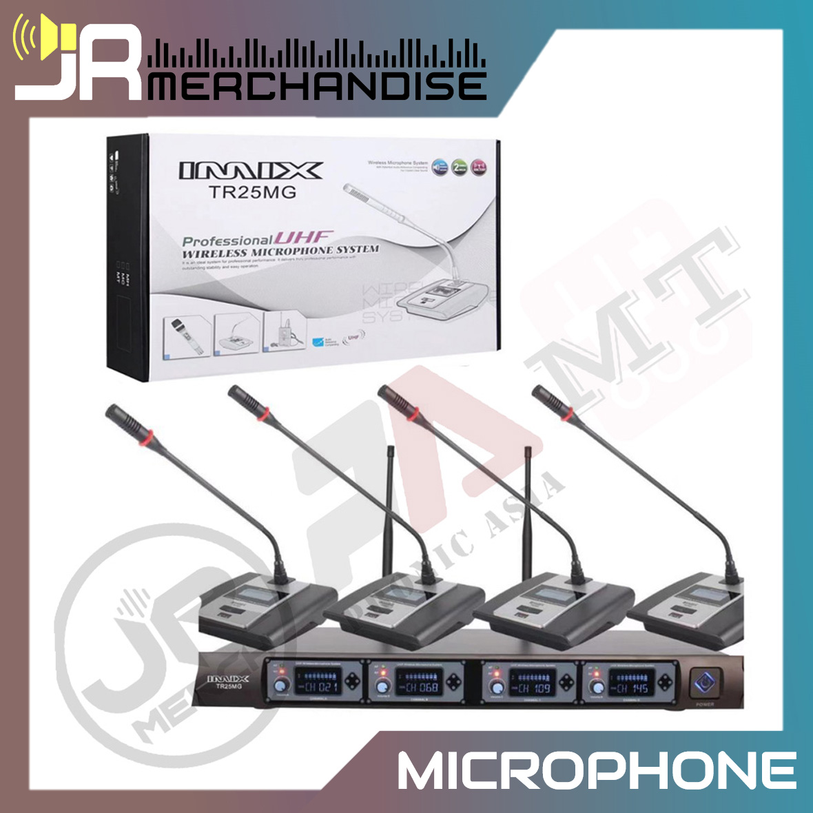 IMIX Trident (TR25MG) Professional Wireless Microphone System UHF 4 ...