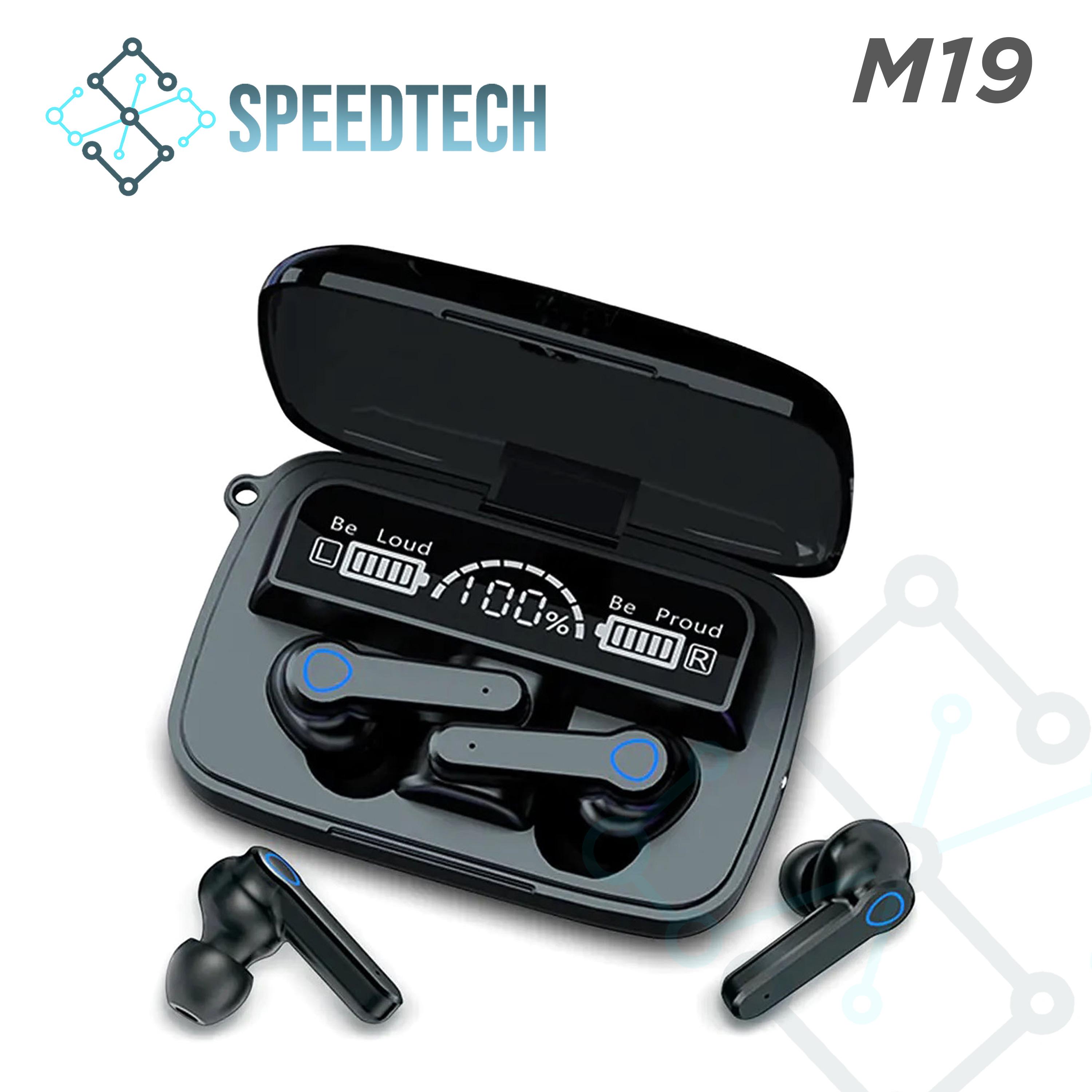 M19 BLUETOOTH EARPHONE W/ LED LIGHTS EARBUDS EARPIECE FOR CELLPHONE ...
