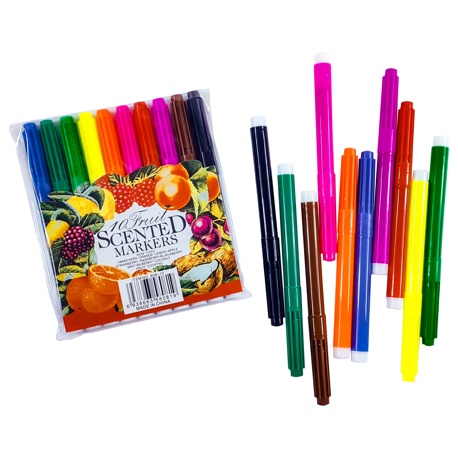 10 Pcs Assorted Colored Pen Set Colored Permanent Marker Color Pen Arts ...