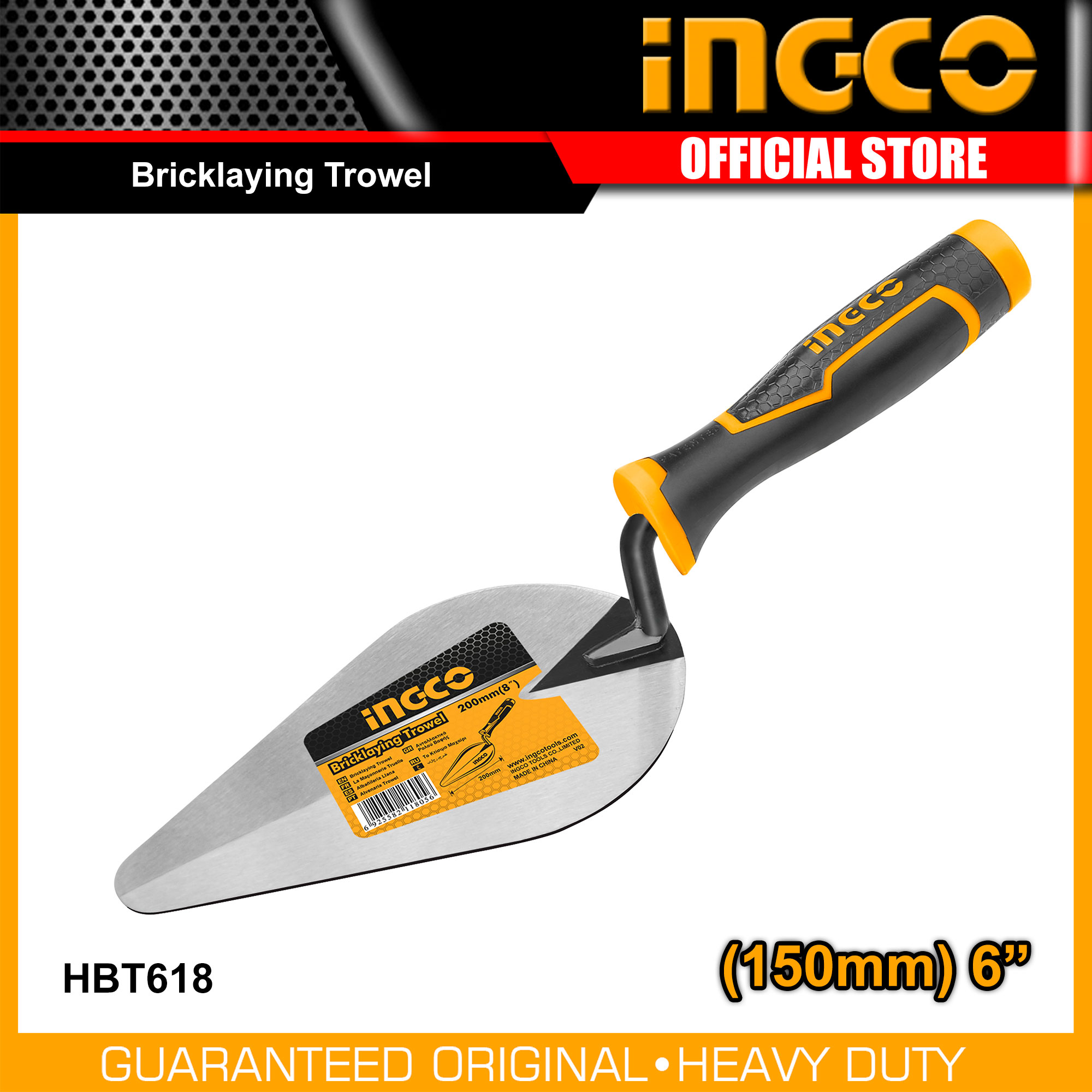 INGCO Brick Layering Bricklayering Cement Trowel Construction Tool 6 ...