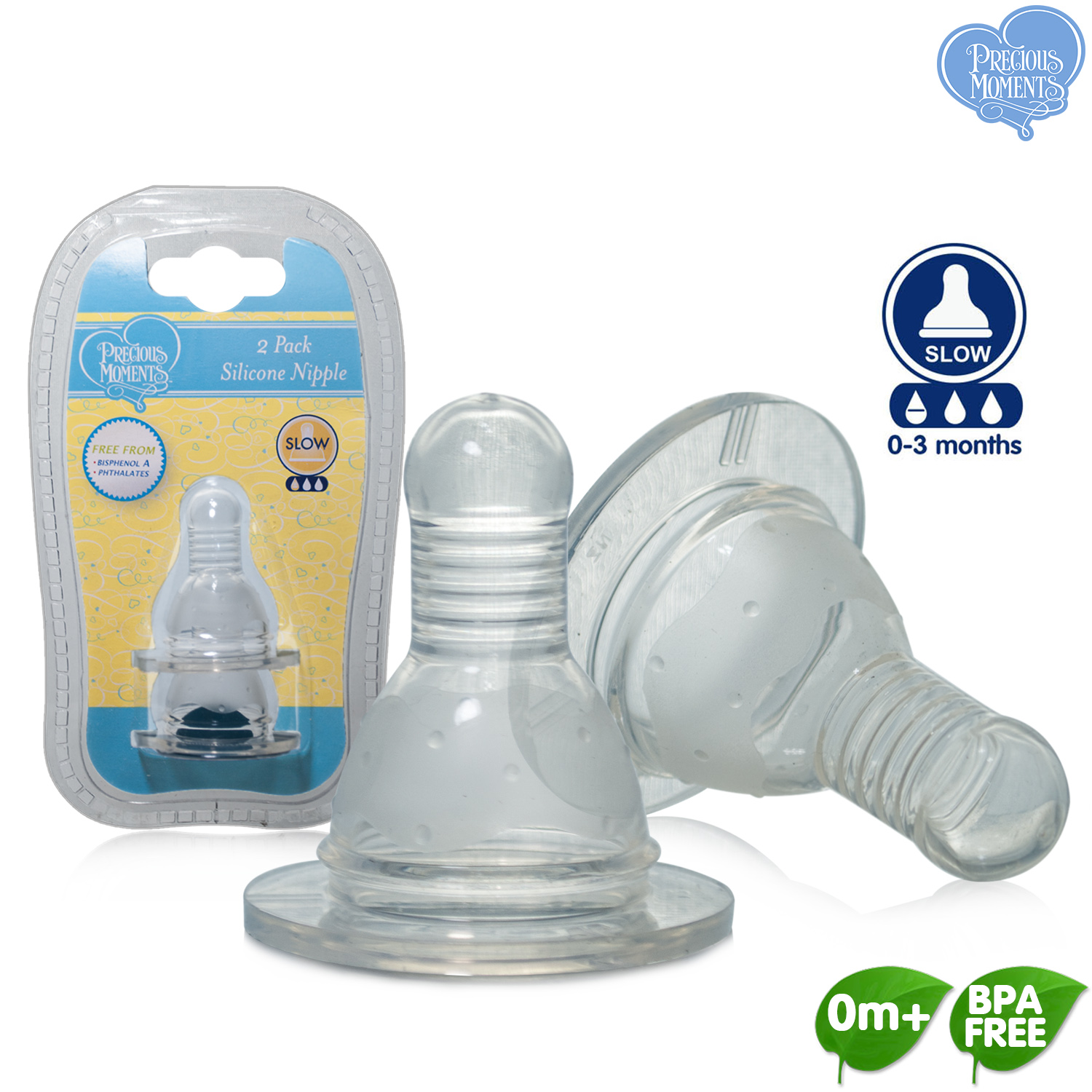 Precious Moments 2pc Peristaltic Silicone Nipple With Slow Flow precious-moments-2pc-peristaltic-silicone-nipple-with-slow-flow