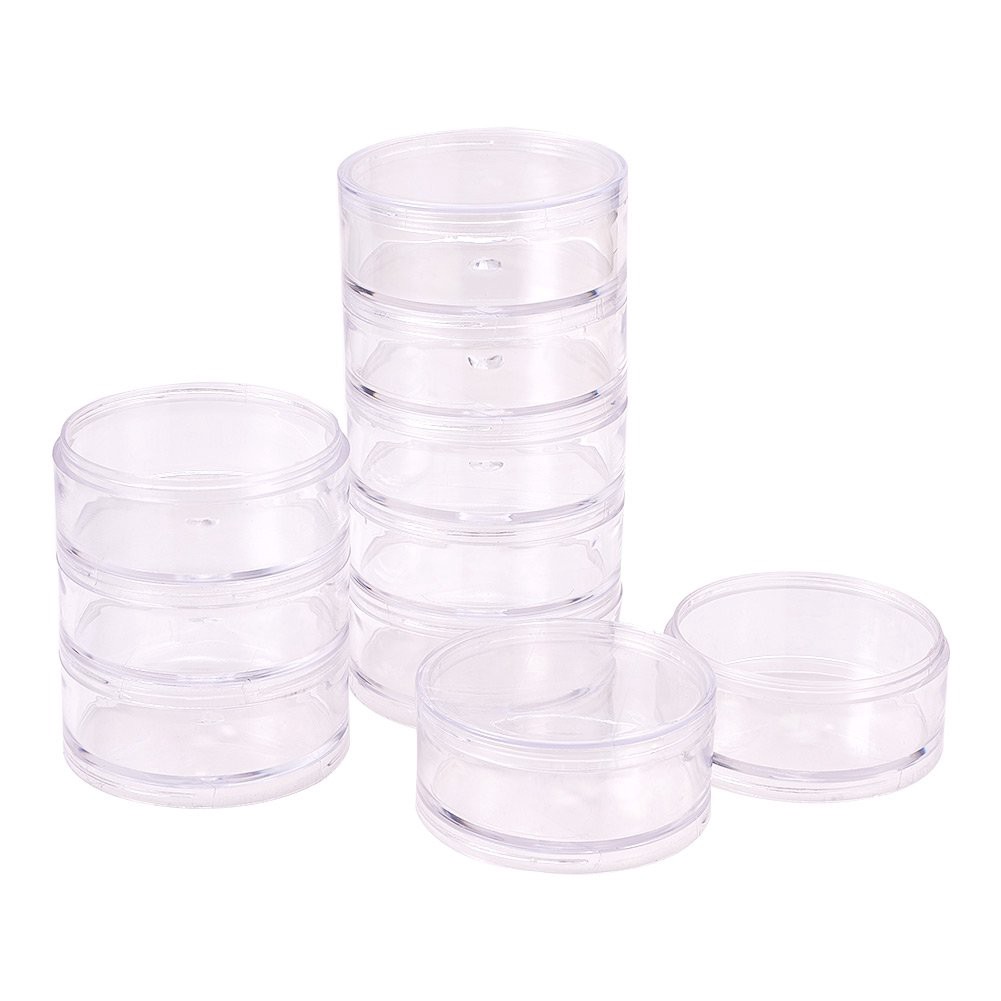 Ready Stock 2 Sets 5 Layer Cylinder Stackable Bead Containers Plastic ...