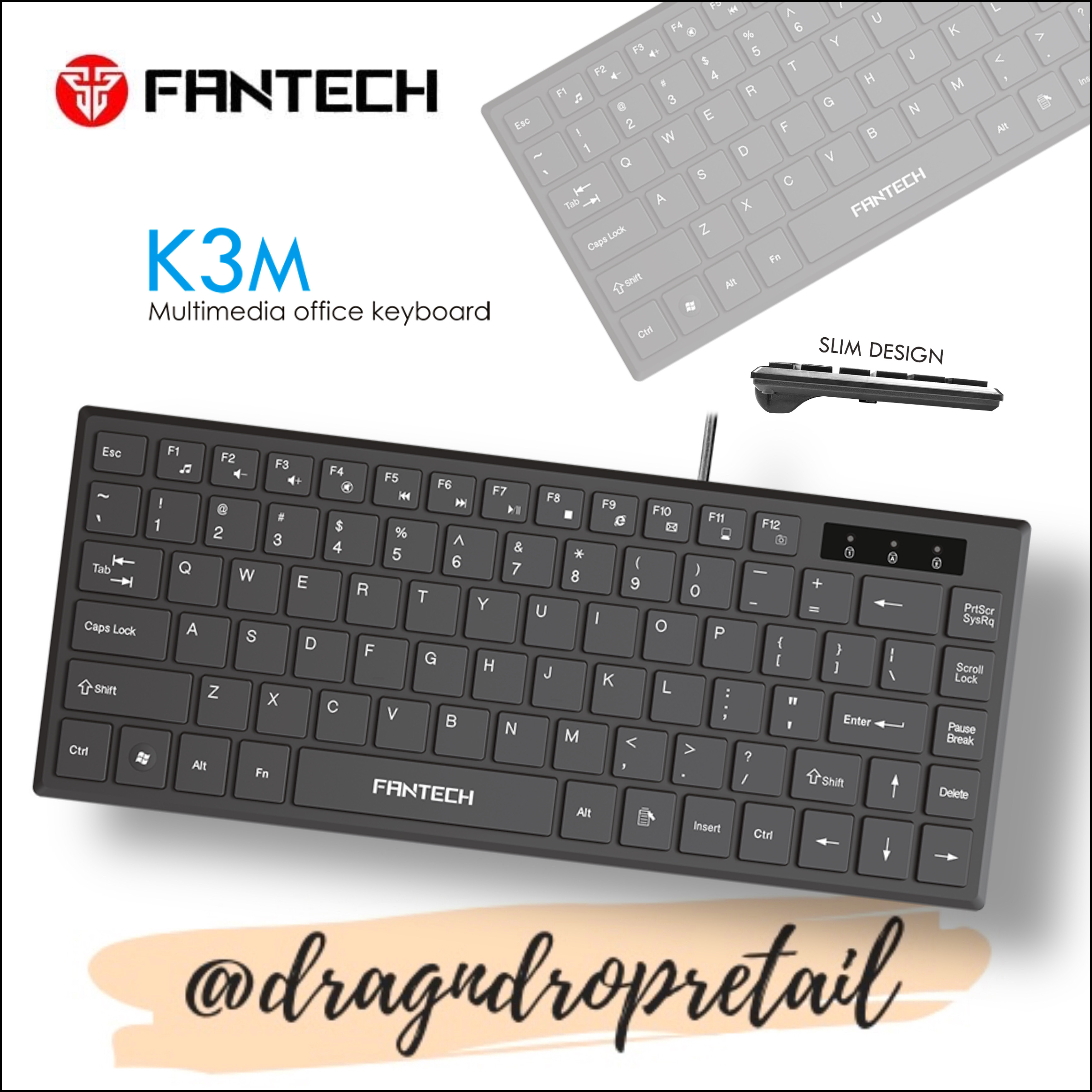 FANTECH K3M Mini Slim Multimedia Keyboard | Lazada PH