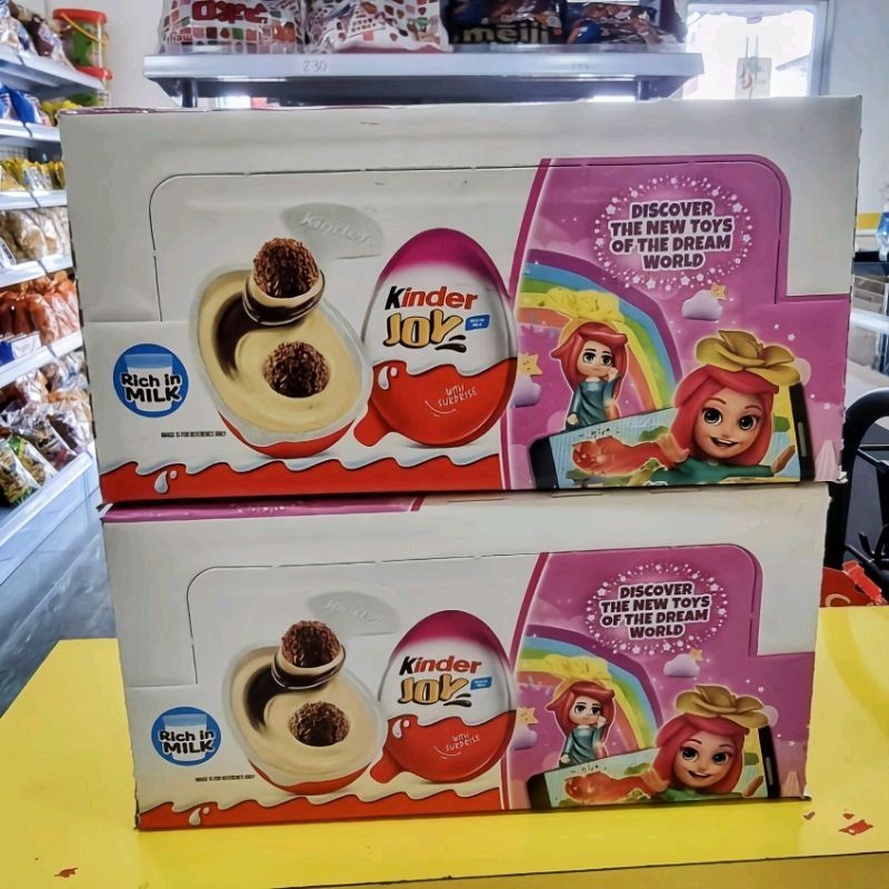 Kinder Joy Chocolate Egg 160g (Surprise Toy) 8-Crispy Wafer-Balls Cocoa ...