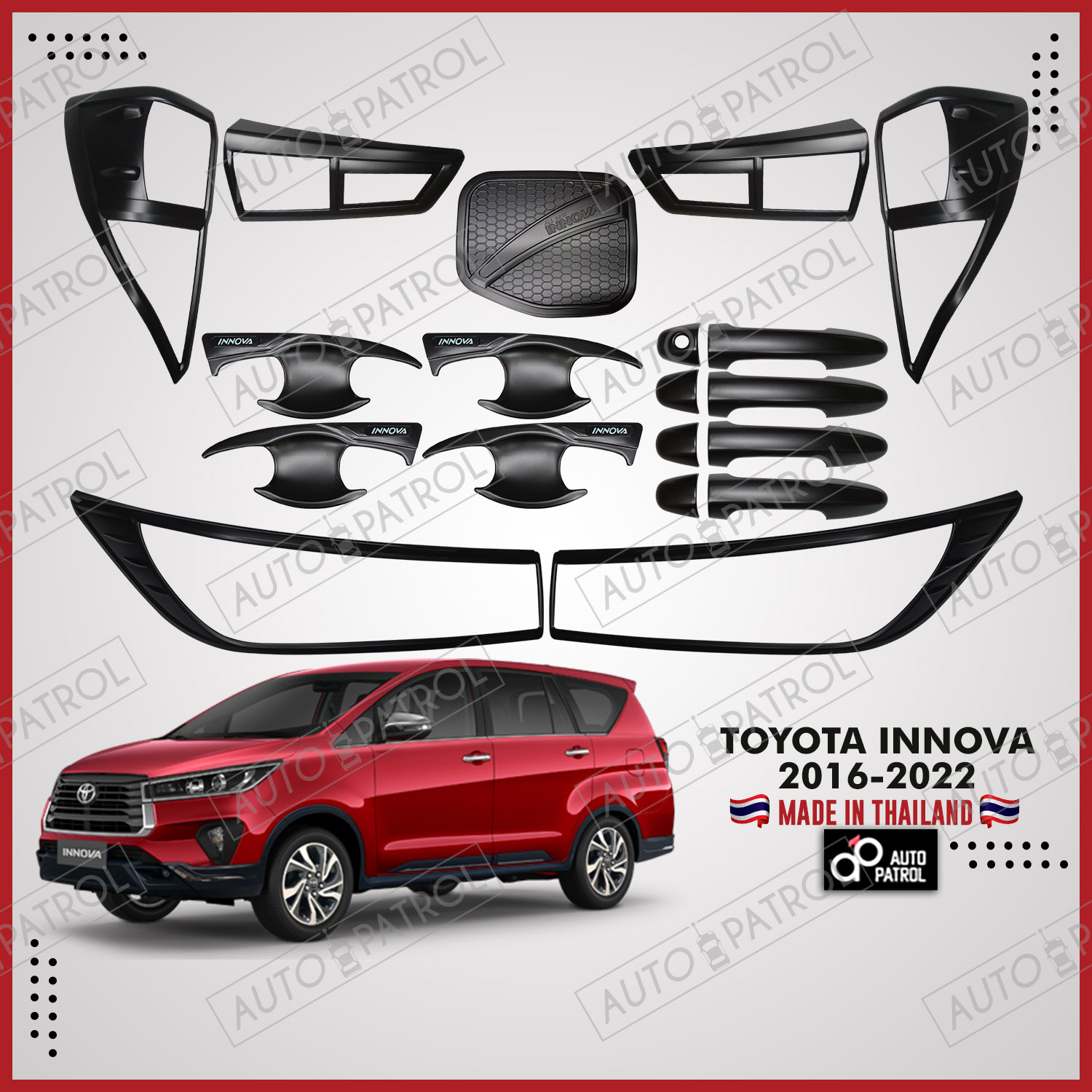 Toyota Innova 2016-2022 Combo Set Garnish Matte Black V1 | Lazada PH
