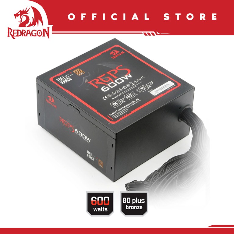 Redragon RGPS GC-PS002 600W Gaming PC 80plus Bronze Power Supply ...