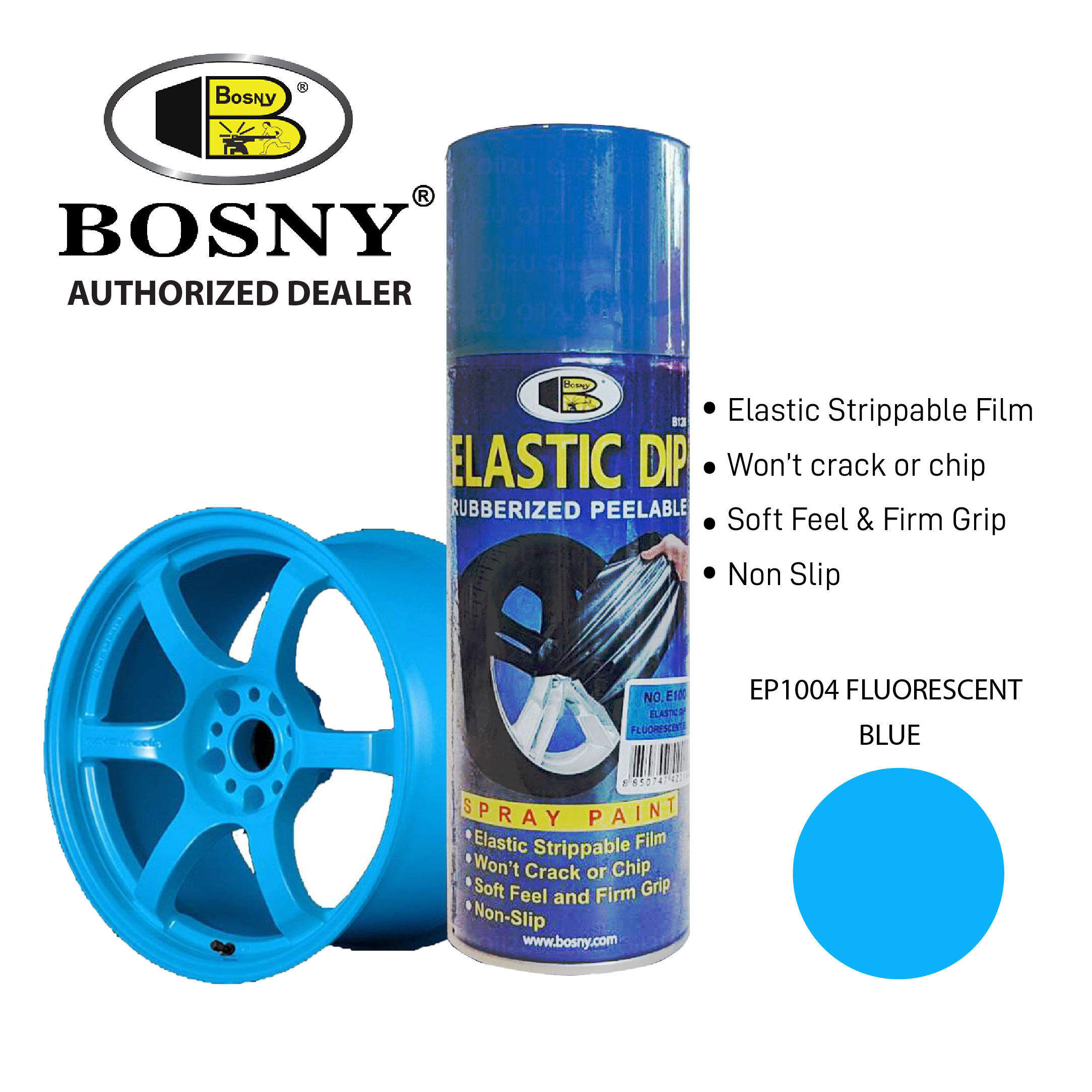 Bosny Elastic Dip Rubber Coating Peelable Spray Paint Fluorescent Blue ...