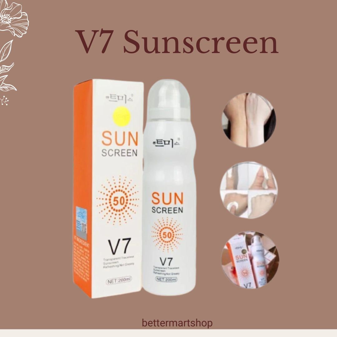 100% Effective Instant Whitening SUN SCREEN SPRAY V7 200ML SPF 50+ (for ...