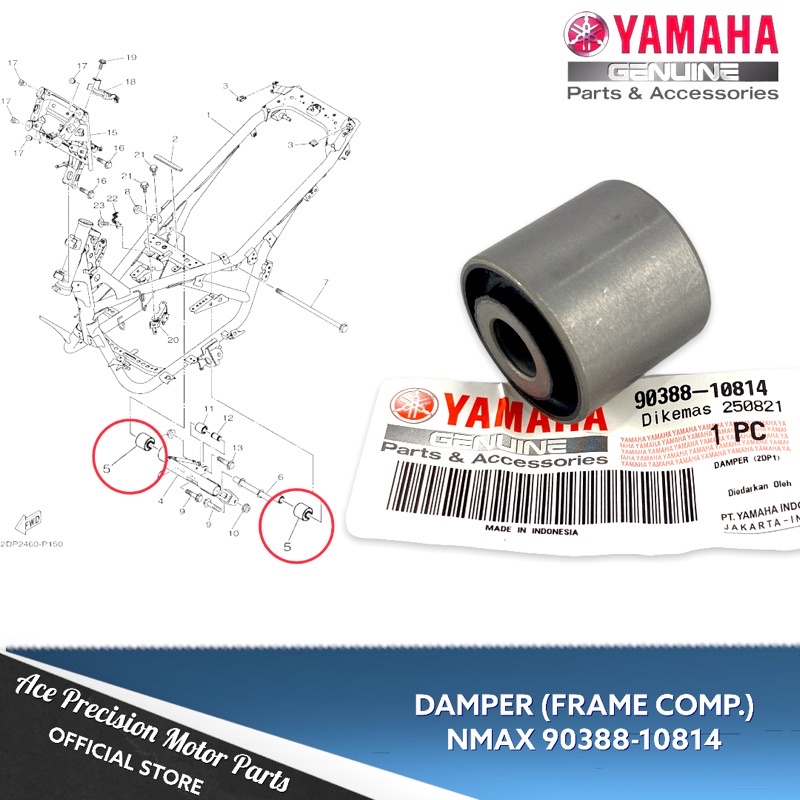 durable DAMPER NMAX V1 CRANKCASE ENGINE SUPPORTSWING ARM 90388-10814 ...