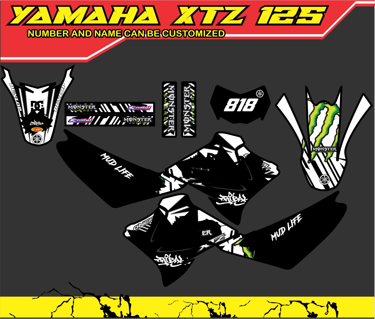 Yamaha xtz 125 full body decals | Lazada PH