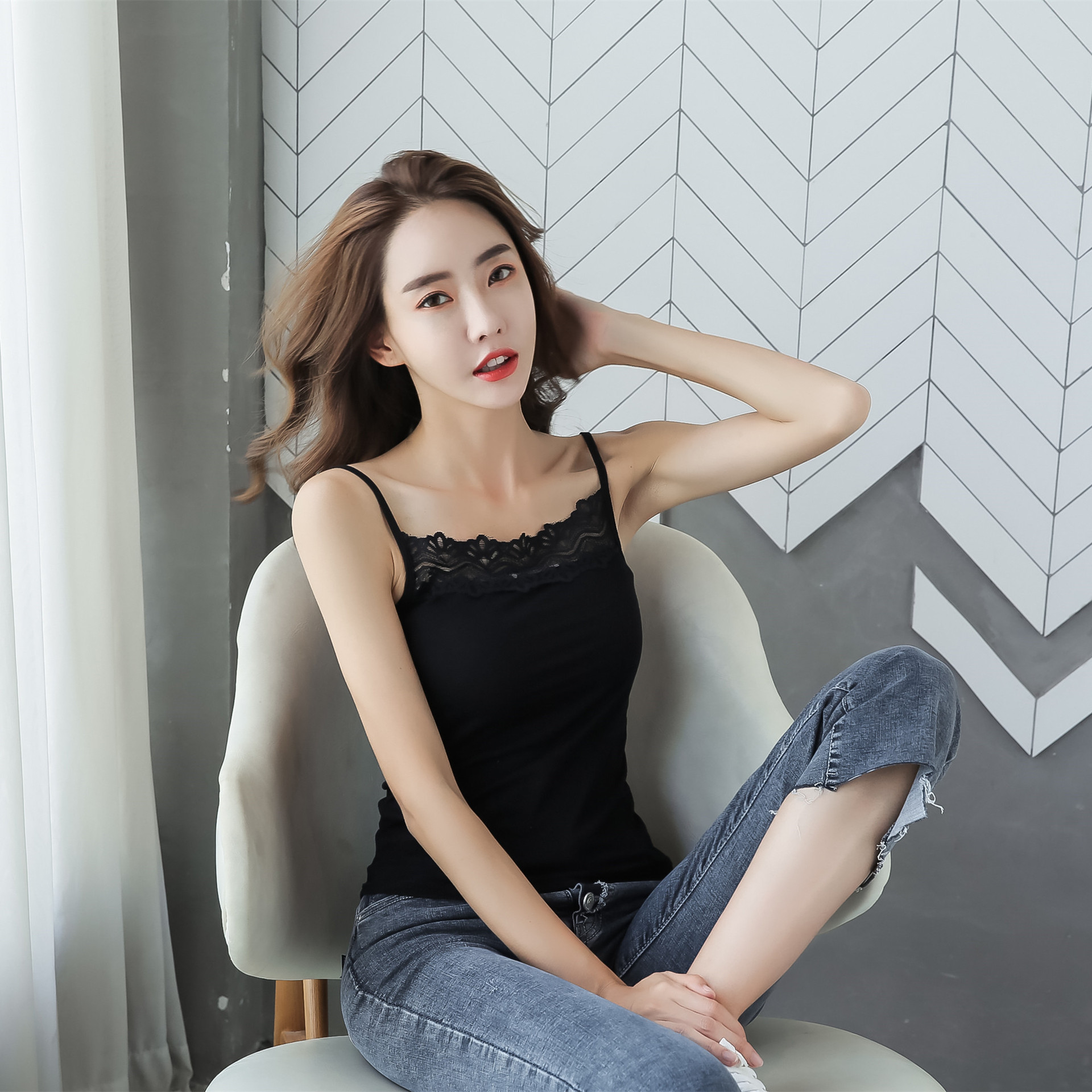 Spaghetti Strap Lace Sando tank tops sexy tops free size | Lazada PH