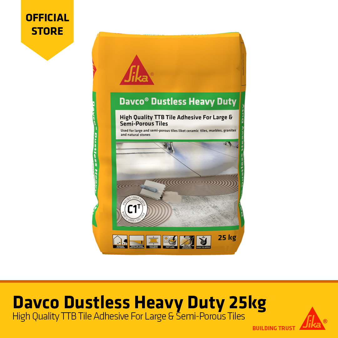 SIKA DAVCO Dustless Heavy Duty Tile Adhesive 25kg bag | Lazada PH