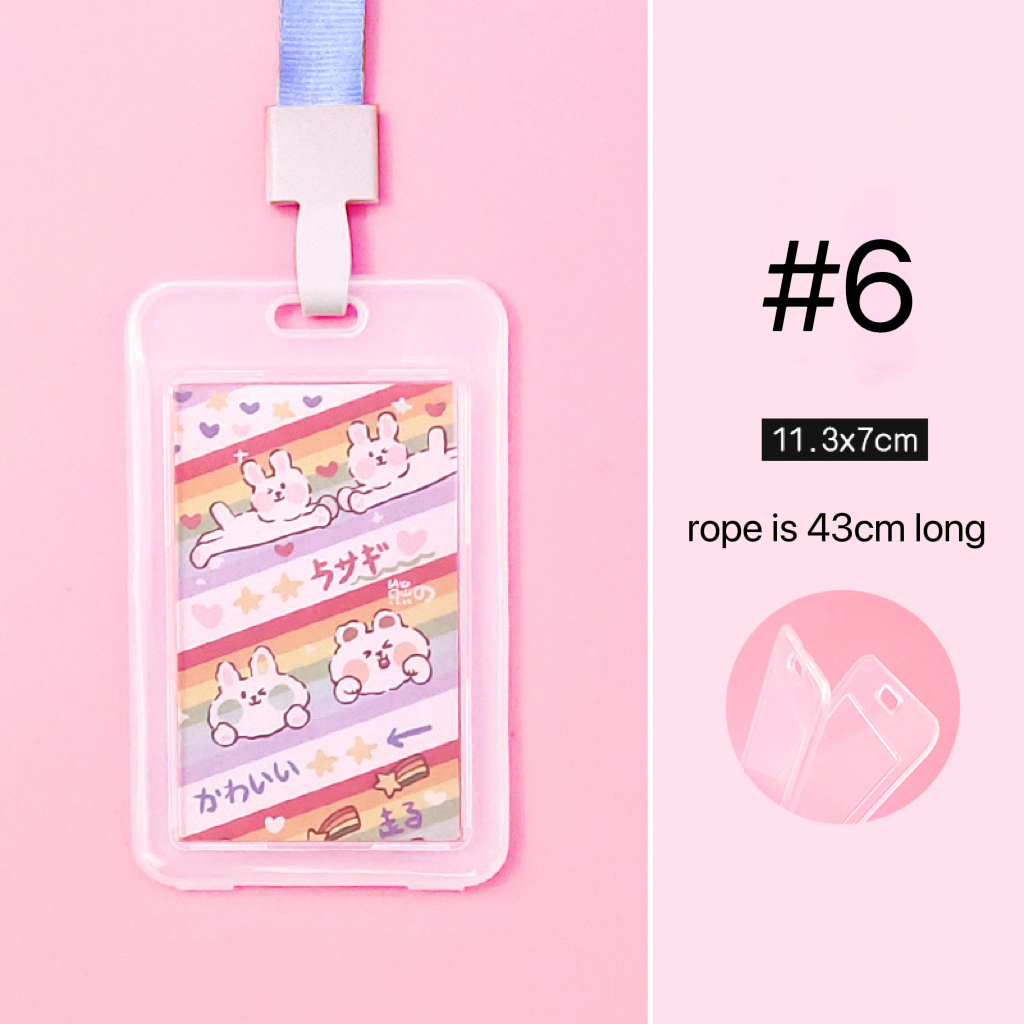 Transparent card holder campus access control badge lanyard card holder ...