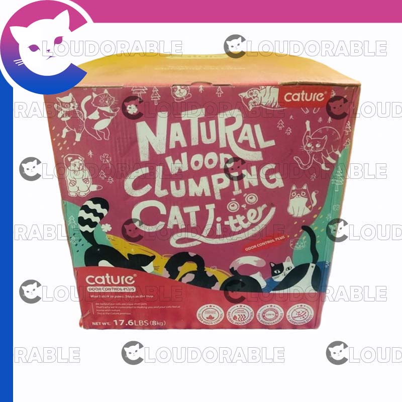 Cature Odor Control Plus Natural Wood Clumping Cat Litter 17.6lbs (8kg ...
