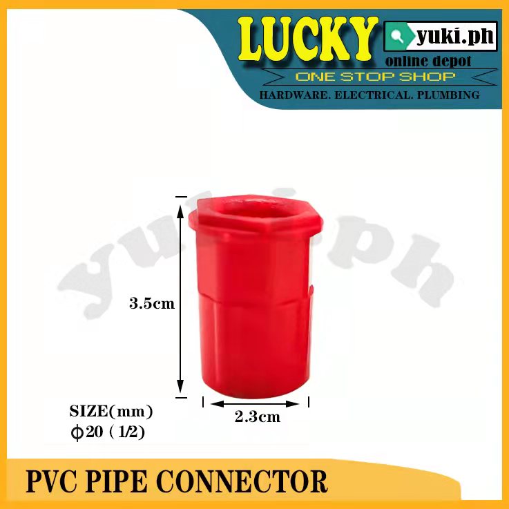 EOPPO ORANGE PVC Pipes CONNECTOR (Conduit Fitting) 1/2inch (20mm) / 3 ...