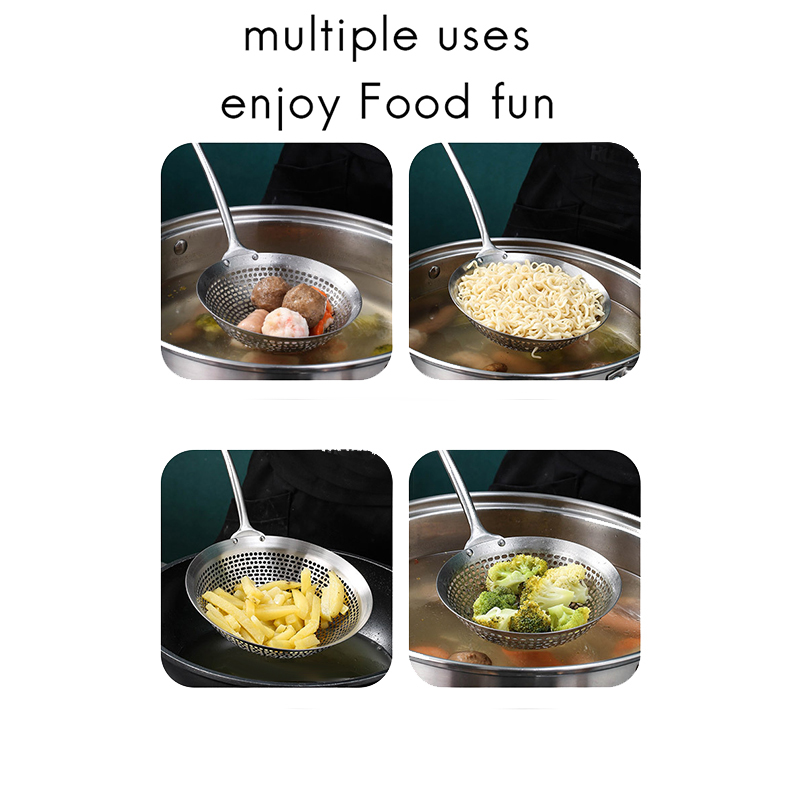 Stainless Steel Skimmer Strainer Colander Mesh Deep Fryer Oil Frying ...