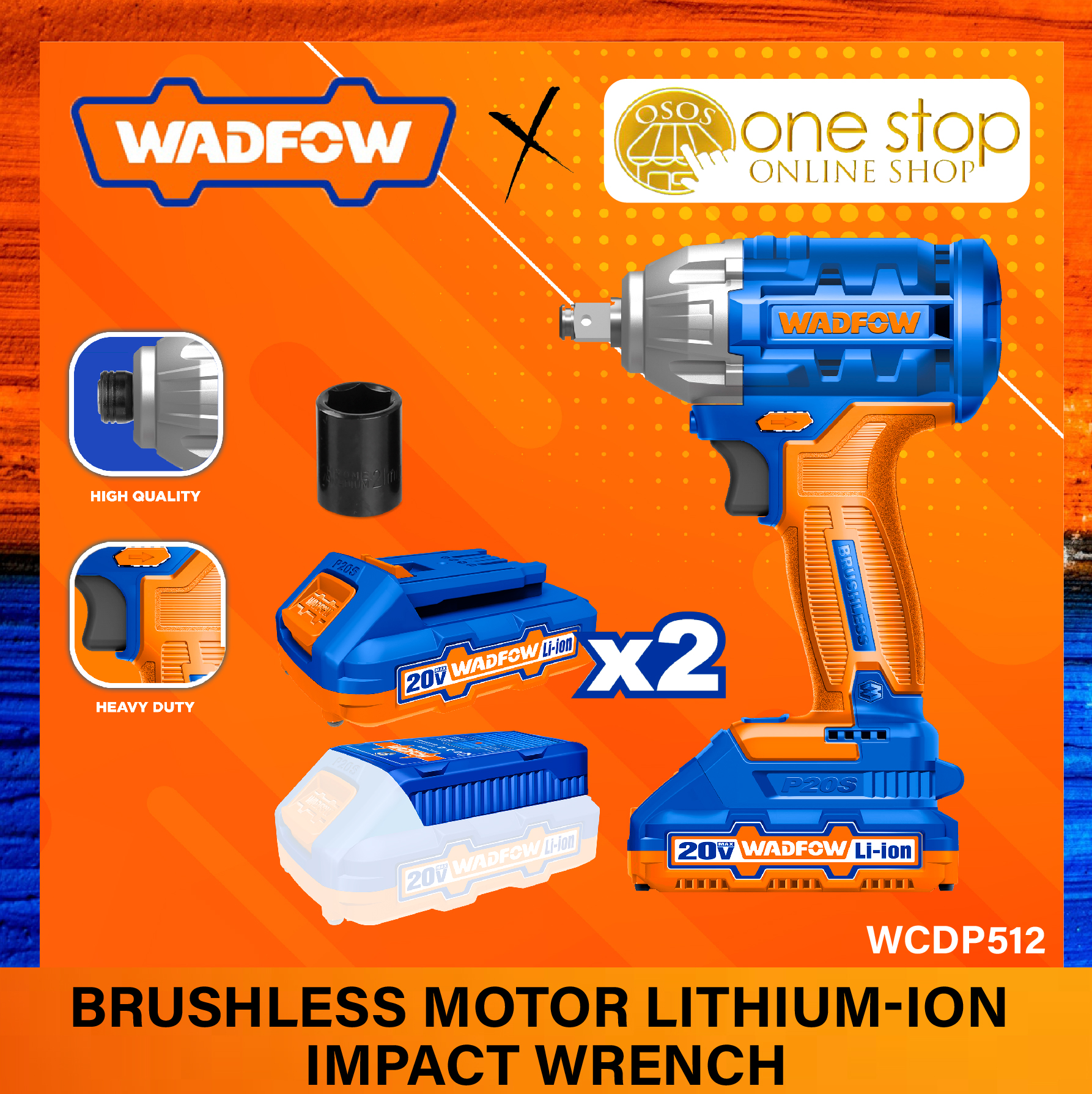 WADFOW Lithium-Ion Cordless Drill 20V w/ Battery & Charger [ WCDP512 ...