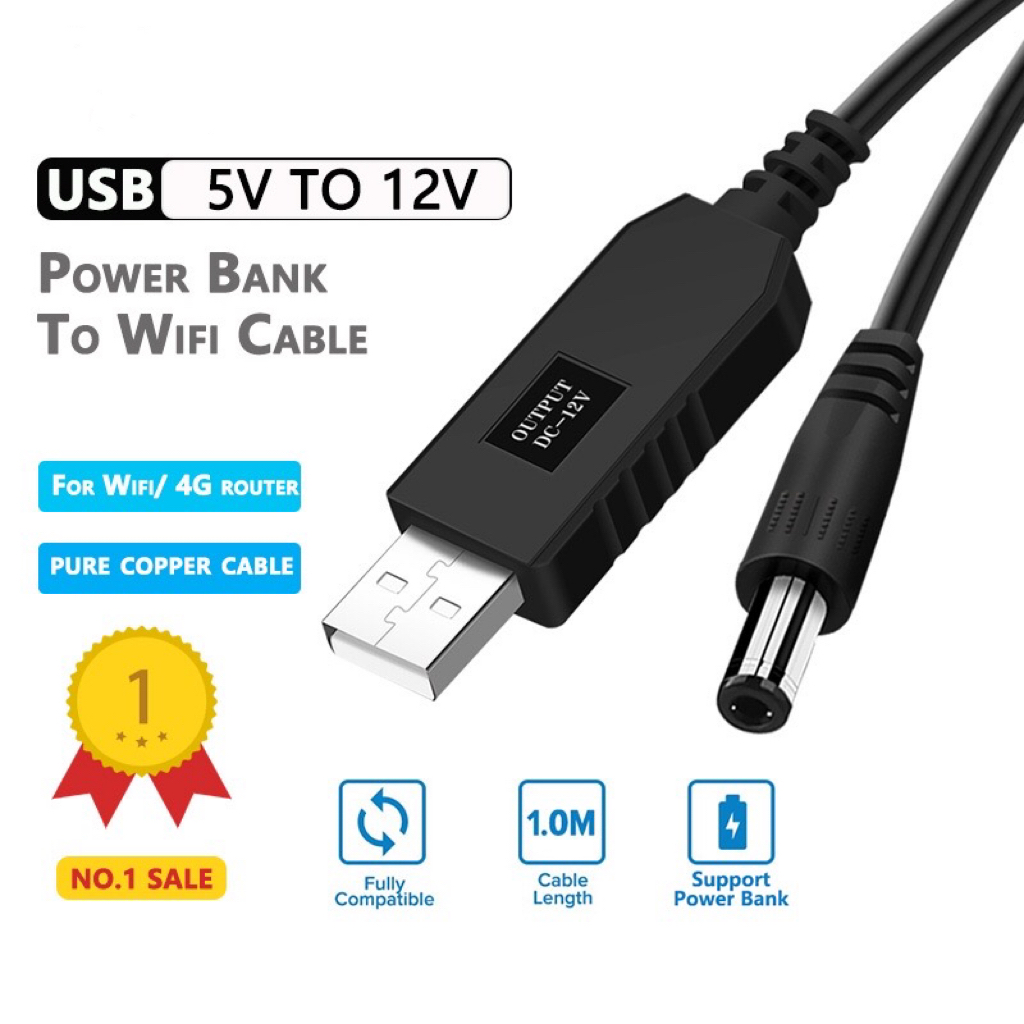 100% Original Jcam WiFi to Powerbank Cable Connector DC 5V to 12V USB ...