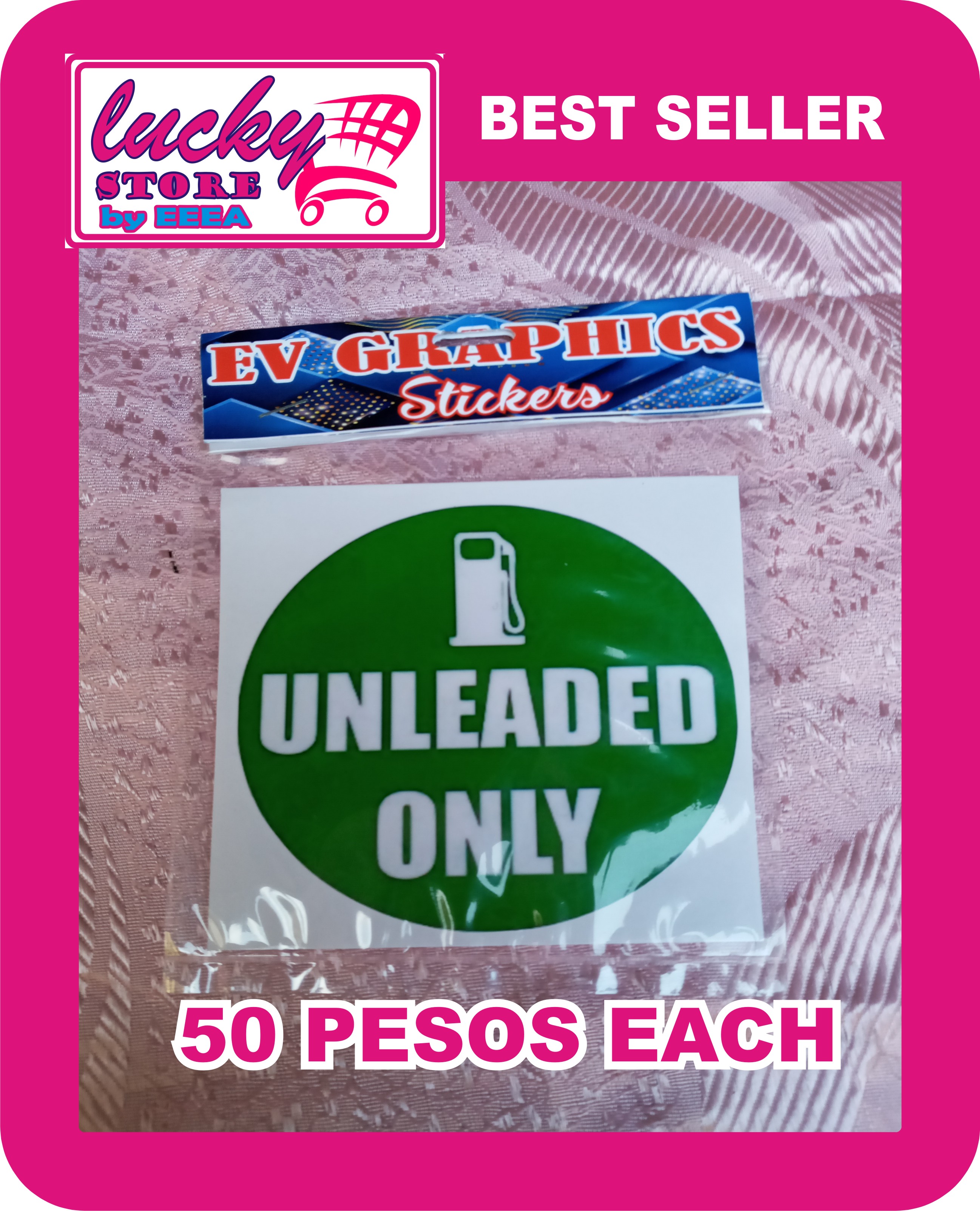 CAR STICKER DECALS UNLEADED ONLY PLAIN GREEN COLOR | Lazada PH