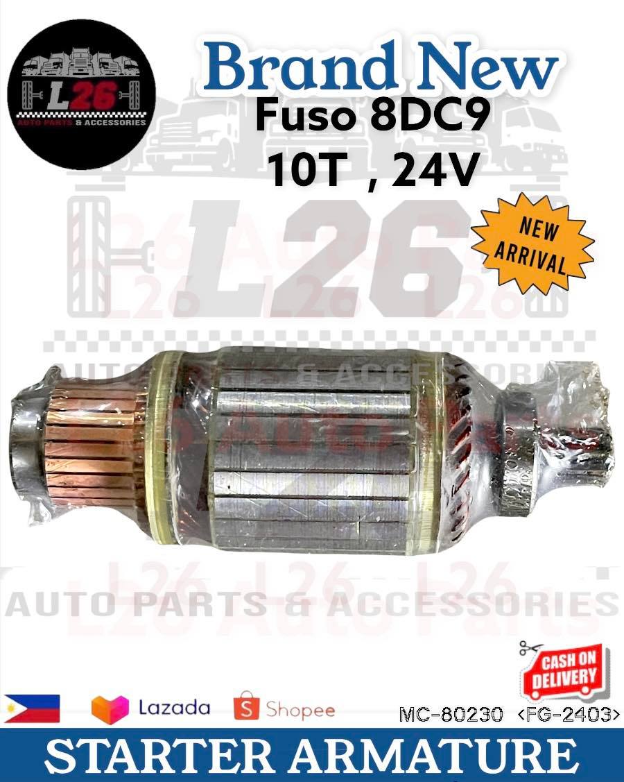 Fuso 8DC9 STARTER ARMATURE 10T 24V MC-80230 FG-2403 | Lazada PH