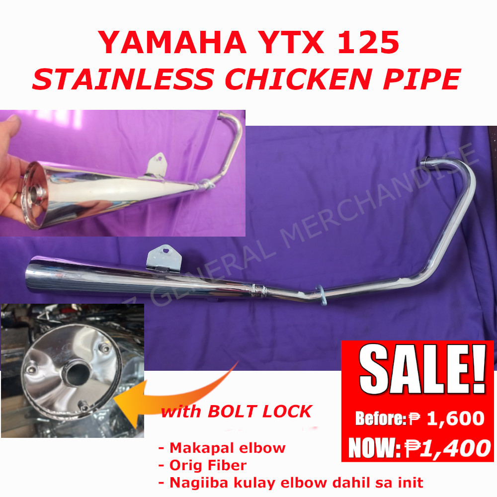 Valdez Stainless Chicken Pipe YAMAHA YTX 125, New with BOLT Version ...