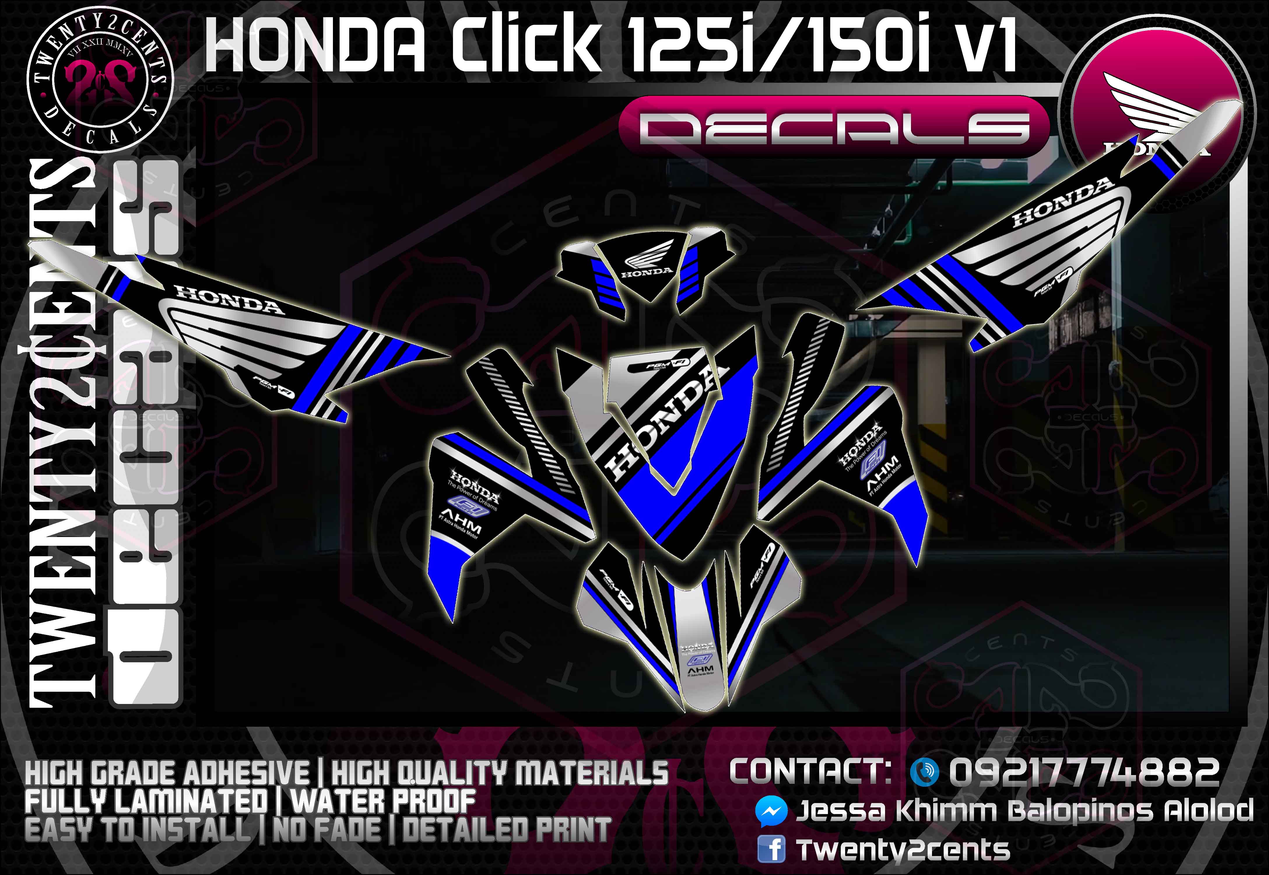honda click 125i / 150i version 1 decals | Lazada PH