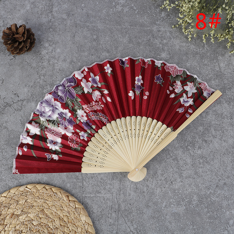 WANGHU Silk Fan Chinese Japanese Style Folding Fan Wedding Fan Art ...
