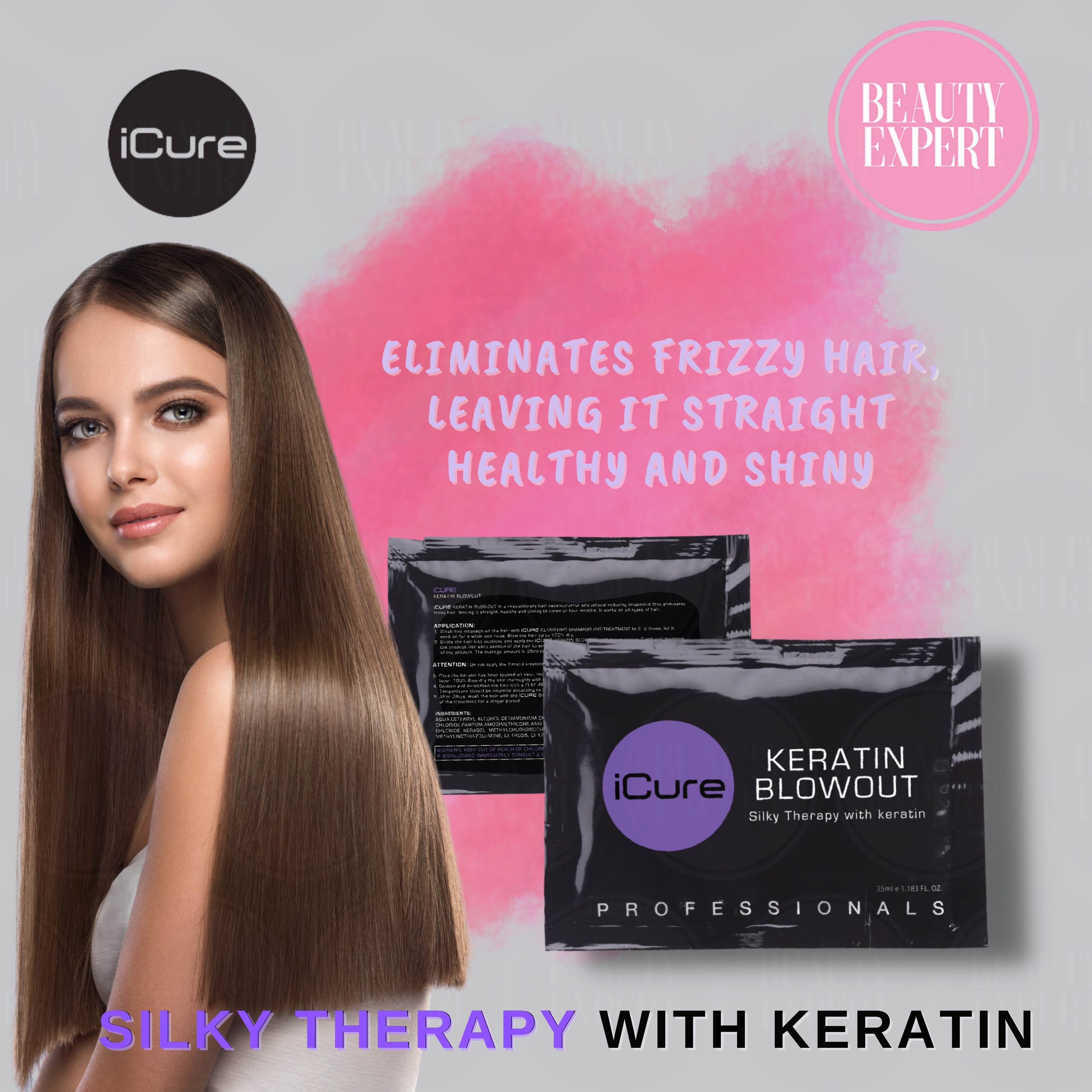 iCure Keratin Blowout Sachet 35ml Hair Treatment- Beauty Expert | Lazada PH