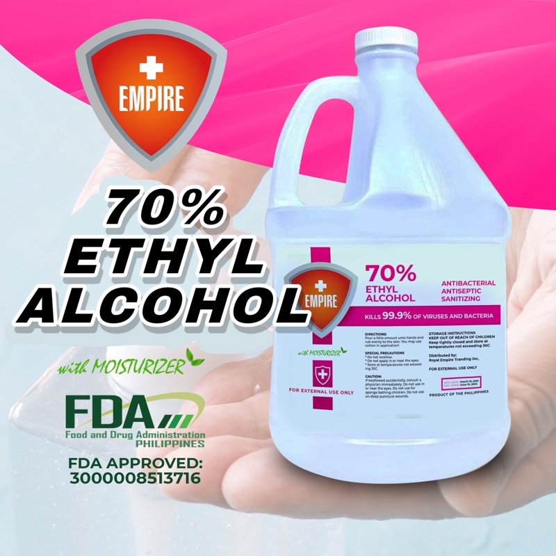 70 ETHYL ALCOHOL SOLUTION 1 GALLON ANTISEPTIC DISINFECTANT ...