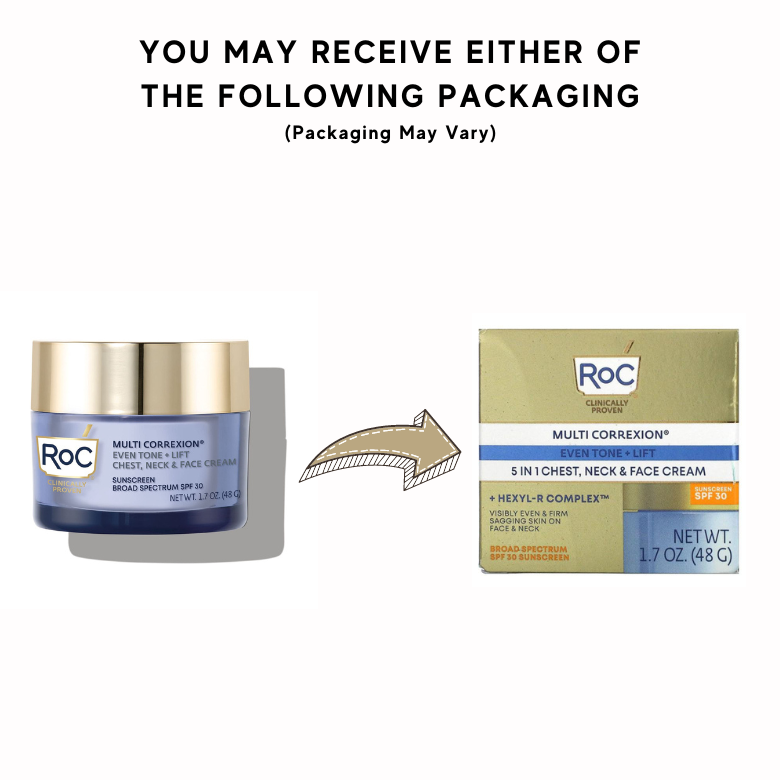 RoC Multi Correxion Even Tone + Lift Chest, Neck & Face Cream with SPF 30, 1.7 oz. / 48g (1 ...