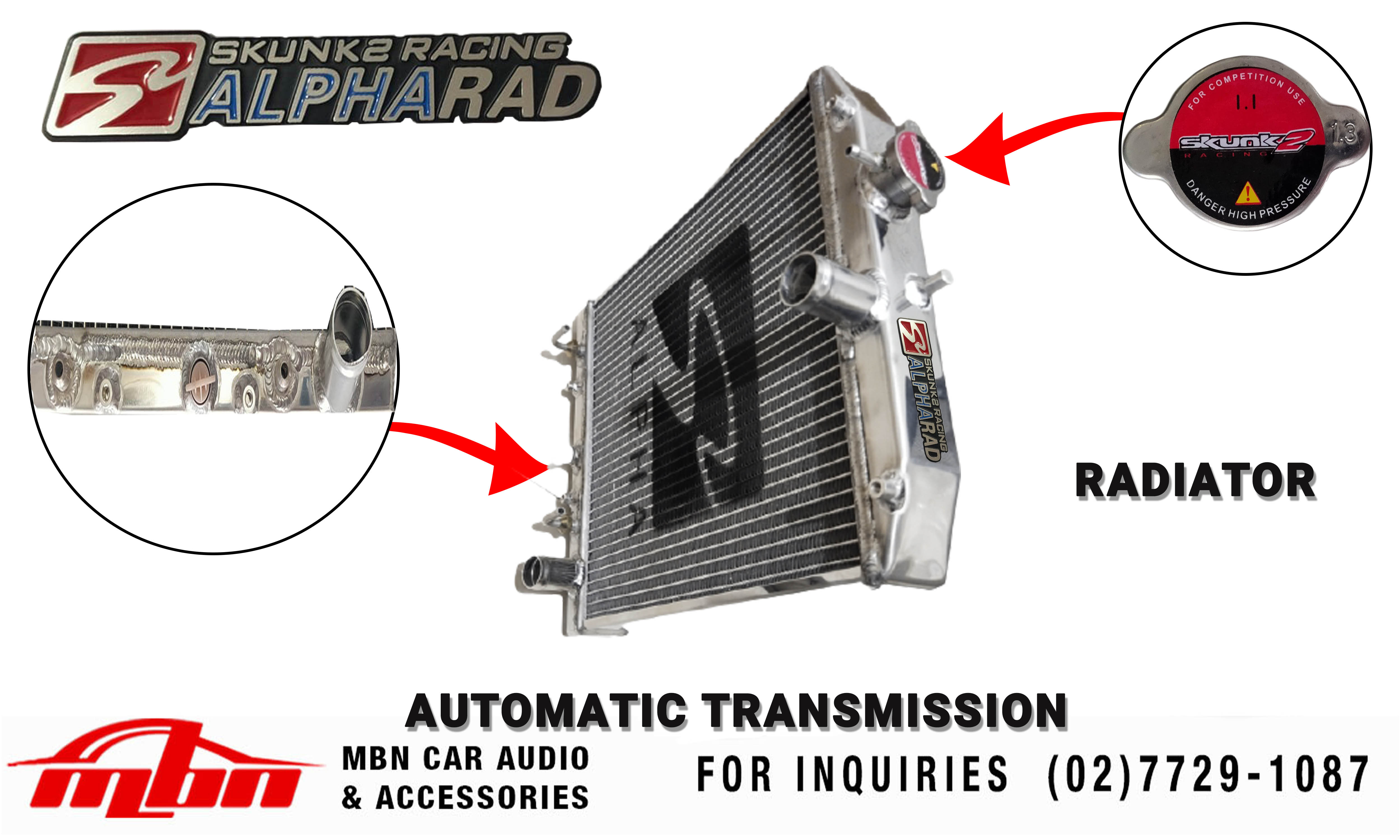 Alpha Full Aluminum High Performance Skunk2 Radiator 2 Rows Big Core ...