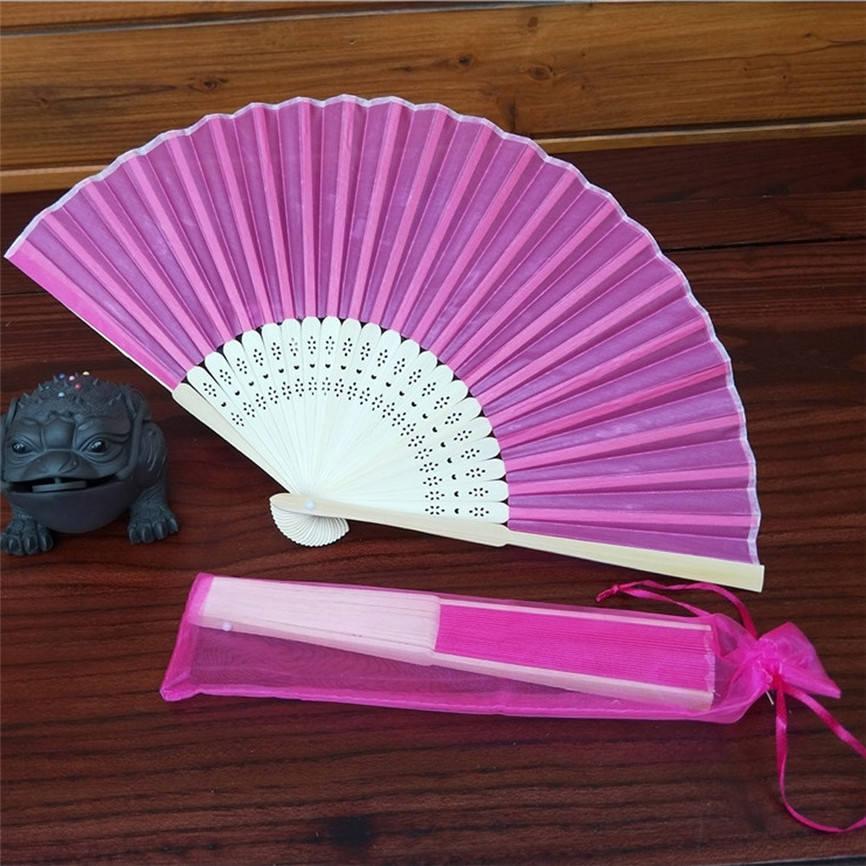 NEW Colorful Folding Fan Chinese Style Hand Held Fan Bamboo Silk ...