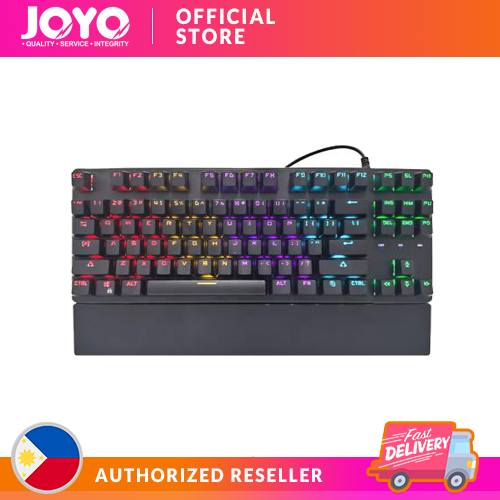 JEDEL KL87 TKL RGB MECHANICAL GAMING KEYBOARD W/ WRISTPAD USB (BLUE ...