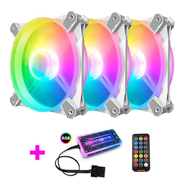 Coolmoon 16 RGB LED Fan 5V 120mm 4Pin Controller PC Case Chassis Cooler ...