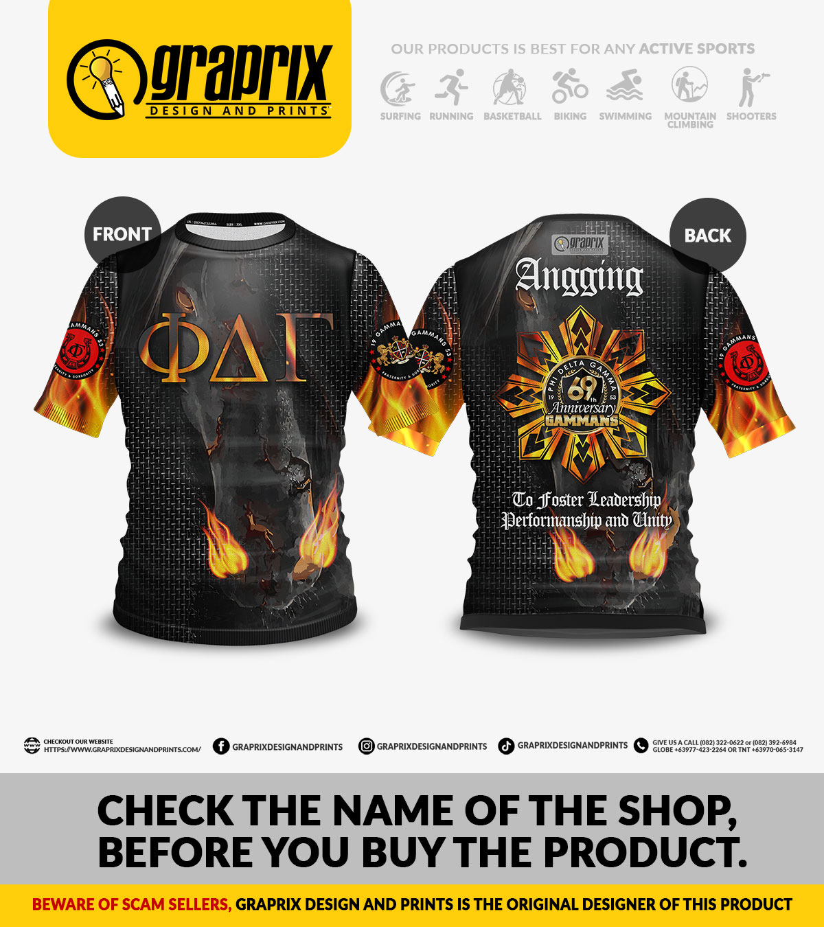 Phi Delta Gammans Horse on fire Tshirt Full Sublimation | Lazada PH