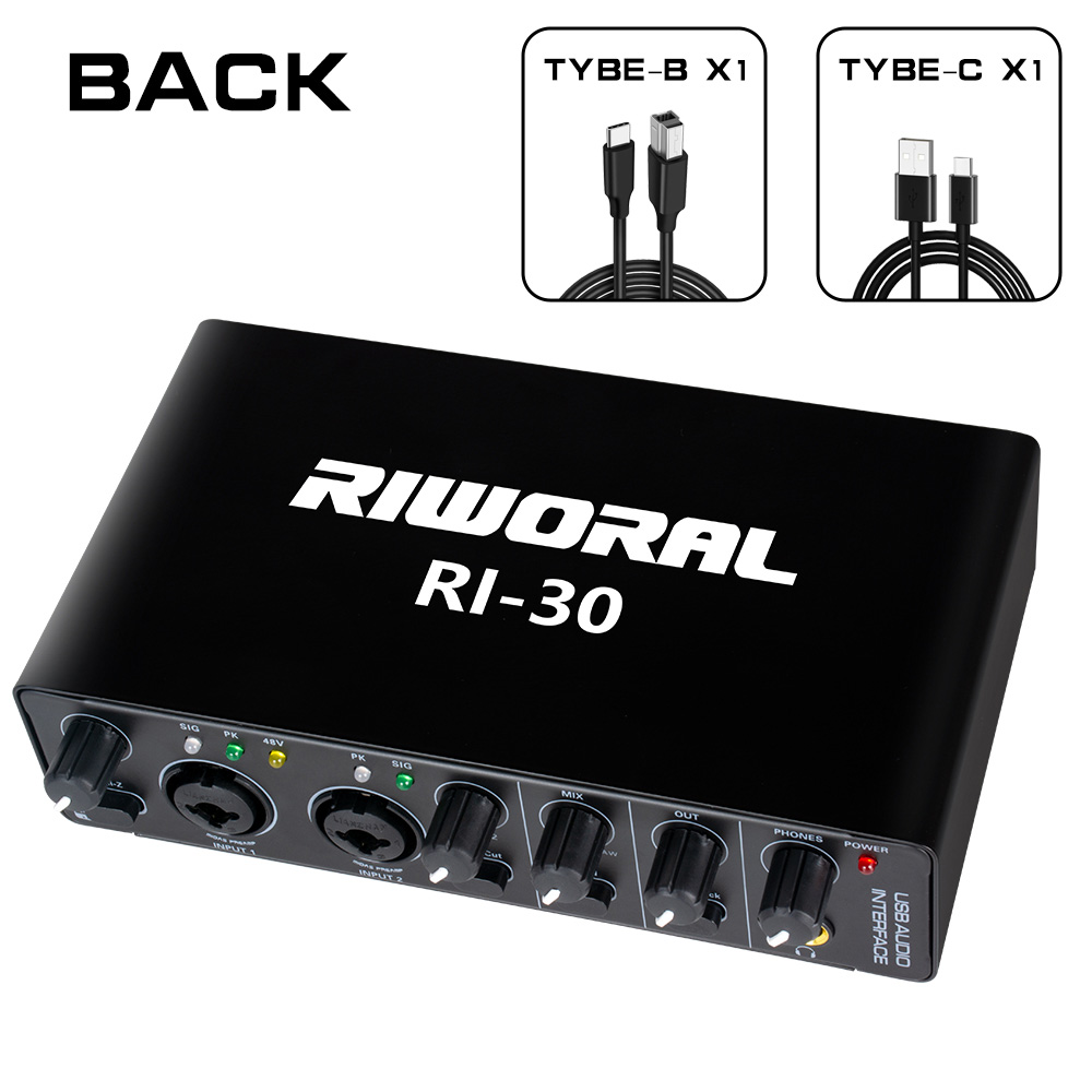 Audio Interface For Recording Usb Sound Card 24bit / 196khz Xlr / 1/4 ...