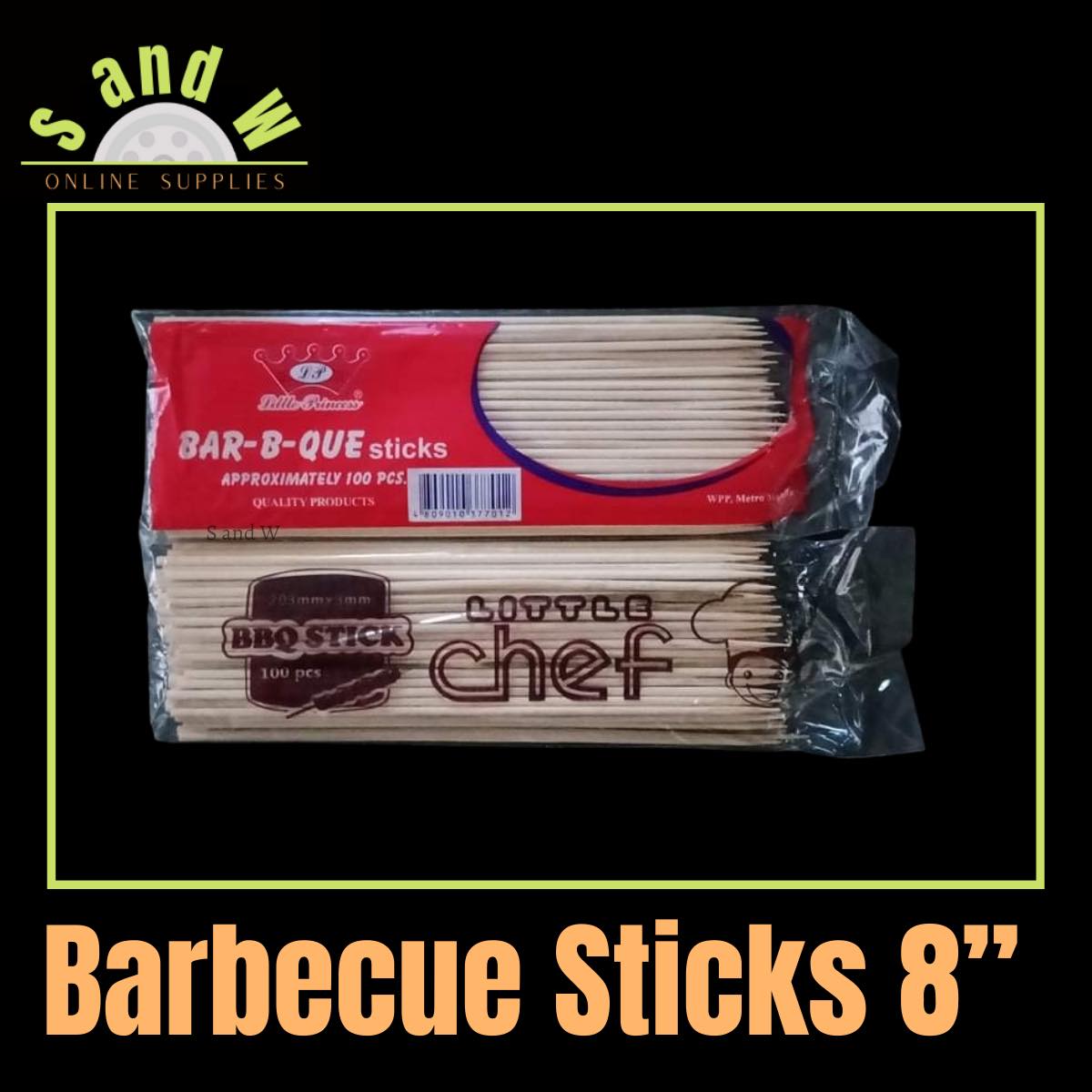 Bamboo Barbecue Stick 8 inches, Yakitori stick 6 inches. 100 Pieces ...